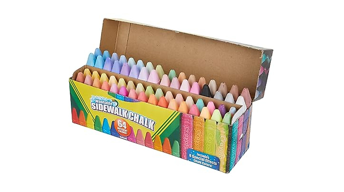 Crayola Washable Sidewalk Chalk Set - 64 Vibrant Colors for Kids