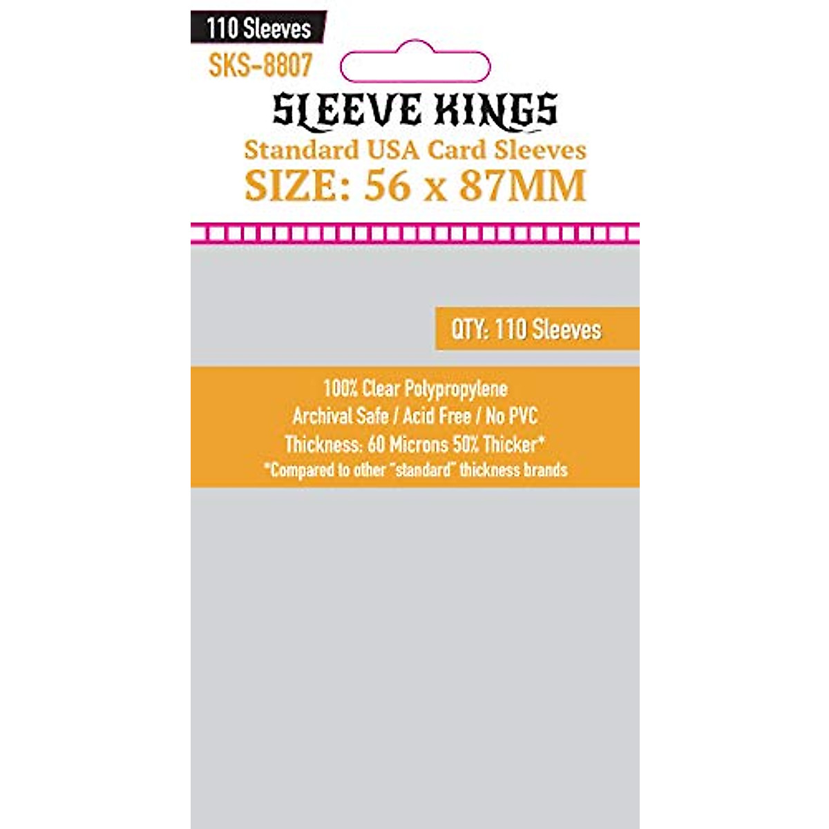 Sleeve Kings Standard USA Card Sleeves 56 X 87 mm (4x110 Pack, 440 Sleeves)