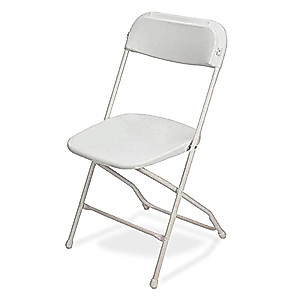 EventStable TitanPRO White Plastic Folding Chair - Lightweight Foldable Outdoor Chair - Durable Patio Chairs - Chairs Set for Parties Banquet Events - 10 Pack