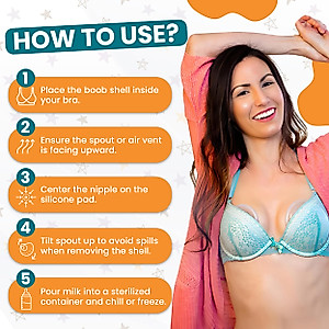 Breast Milk Catcher for Breastfeeding - Pack of 4 I Breast Shells Milk Collector for Breastmilk with Vent Plugs to Prevent Leaks I Breastfeeding Essentials