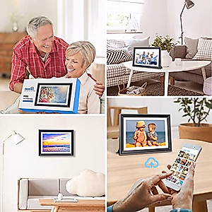2023 Newest 10.1 Inch WiFi Digital Picture Frame 32GB Smart Photo Frame with Instant APP & Email Photo Transfer, Auto Rotation, Unlimited Cloud Data, Phone One-Button Control and Easy Set Up
