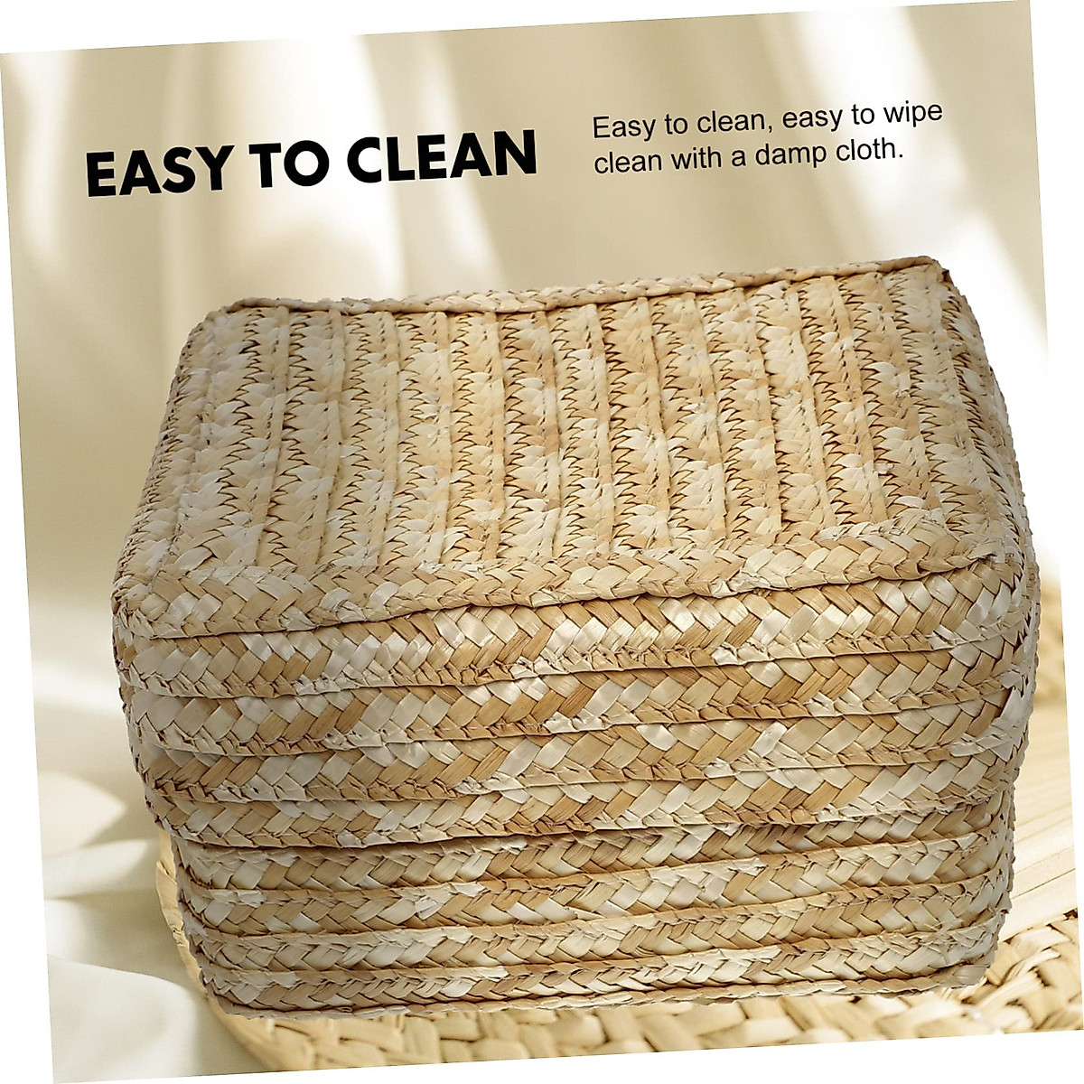SOESFOUFU Table Trays Decorative Wicker Storage Baskets 1pc Straw Storage Basket Books Child Rectangle Wicker Wedding Basket Rattan Storage Basket