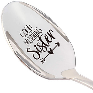 THREE HUMAN Good Morning Sister Spoon, Gifts for Friend-sister birthday, Sister in Law