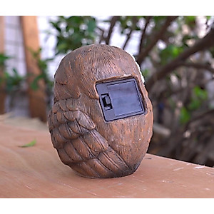 Solar Garden Light Owl Statue Outdoor Figurines Solar Powered LED Garden Decor Outdoor Ornaments Gift Statue for Yard and Pathway Waterproof Rein Charging Lighting Decoration