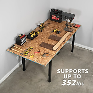 VIVO 4-Leg Dual Motor Electric Stand Up Desk Frame for Height Adjustable Workstation, Frame Only, Memory Control, Holds Extra Large Table Tops up to 130 x 60 inches and 352 lbs, Black, DESK-E-400B