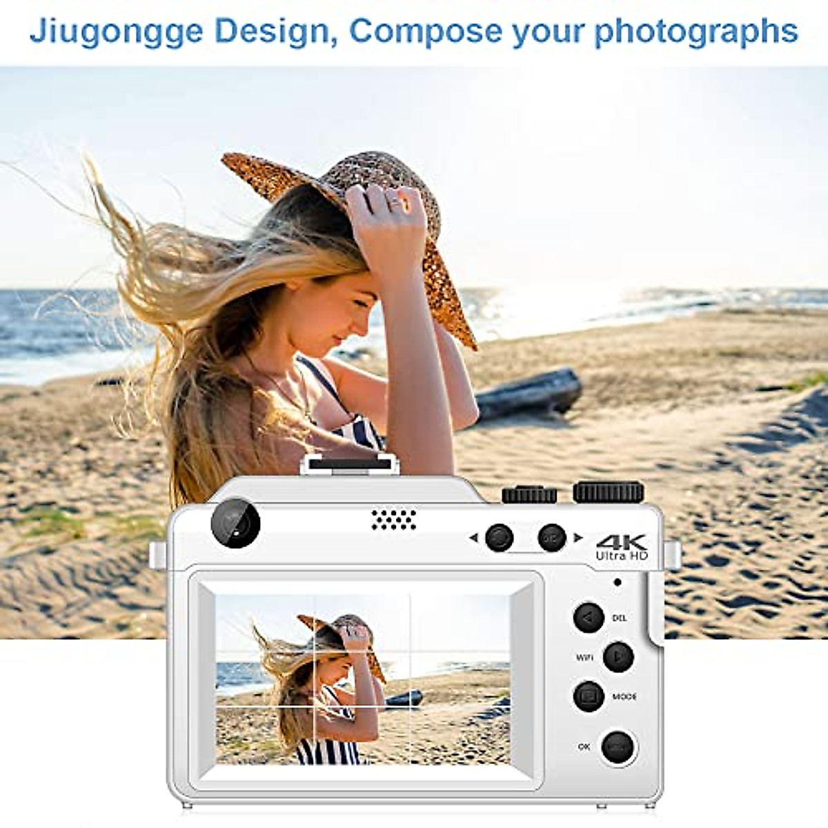 Digital Cameras for Photography 4K 48MP Vlogging Camera Autofocus Digital Camera with 18X Digital Zoom Point and Shoot Digital Cameras with 32GB Card