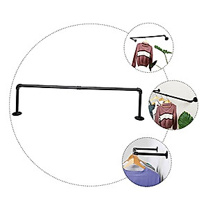 Levemolo 1pc Wall Hanger Outfit Hangers Metal Coat Hanger Wall Mounted Clothes Rack Closet Storage Rod Iron Pipe Metal Clothing Rack Decorative Clothing Hanger Metal Clothing Hanger Props