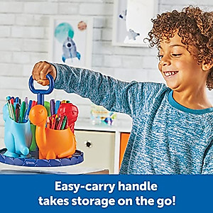 Learning Resources Create-a-Space Kiddy Center Dinos - 5 Pieces, Kids Art Supplies Organizer, Storage Caddy for Kids,Crayon Organizer