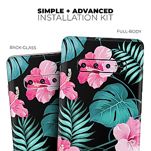 DesignSkinz Tropical Mint and Vivid Pink Floral v2 Protective Vinyl Decal Wrap Skin Cover Compatible with The Samsung Galaxy S20 (Screen Trim & Back Glass Skin)