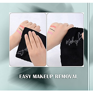 ZUPERIA Makeup Wash Cloths for Showering - 100% Cotton Lint-Free (12x12 Inches, Packof 6, Black) Medium Weight Face Wash Cloths, Multi-Purpose Wash Cloths for Bathroom, Hotel and Spa