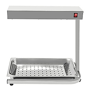 Fetcoi French Fry Warmer, Commercial Heat Lamp Food Warmer Strip Warmer, 500W Free-Standing Warming Dump Station Countertop for Chips Churros Fried Food
