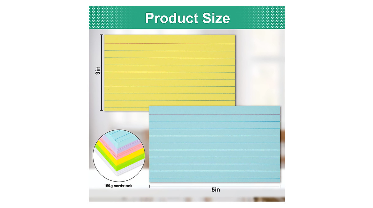 3x5 Index Cards with Colors for Study and Office