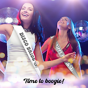 Last Disco Bachelorette Party Sashes I Includes Disco Bride Sash and 6 Disco Bachelorette Sashes I for Groovy Bachelorette or 70s Bachelorette Party I Bachelorette Sash Bride to Be