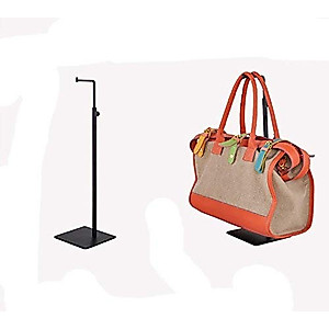 Adjustable Metal Handbag Rack Tabletop Handbag Purse Display Stand Single Hook Bag Stand Holder (Black)