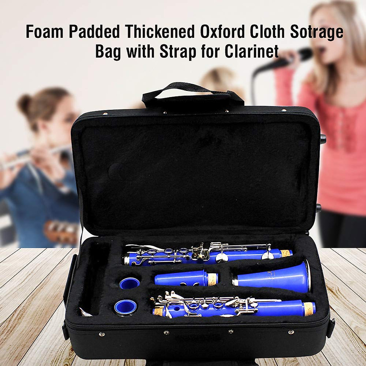 Clarinet Gig Bag Uk Sib Accessories,Clarinet Case,Water resistant Clarinet Bag Case Black Foam Padded Thickened Ox Cloth Storage Bag with Strap for Clarinet Case