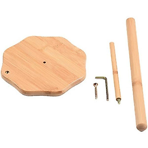 Wood Paper Towel Holder, Wooden Paper Towel Holder Countertop with Real Wooden Base, Kitchen Roll Holder Paper Towel Stand Countertop & Roll Organizer for Table, Free-Standing Kitchen Roll Holder