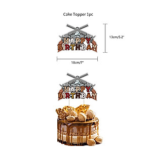 34Pcs Western Cowboy Theme Birthday Party Supplies and Decorations Western Cowboy Happy Birthday Banner,Latex Balloon, Cupcake Toppers, Set Anime Birthday Party Supplies for Kids Family