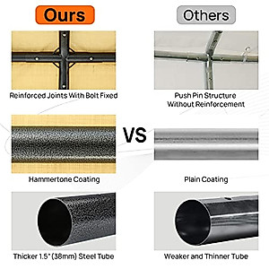 ENGiNDOT 10x20ft Heavy Duty Carport with Removable Sidewalls & Doors, Rolling Curtains, Portable Garage for Auto, Boat & Market Stall, Car Canopy with UV Resistant Tarp for Party & Wedding