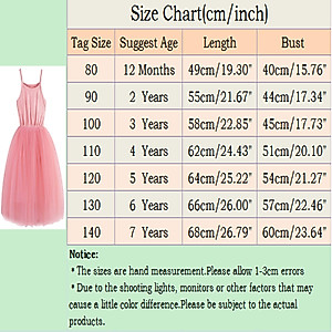 RJXDLT Baby Girls Tutu Dress Infant Tulle Dress Toddler Sleeveless Summer Dress 580 Soft Pink 110