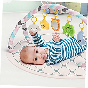 Kisangel 4pcs Stroller Travel Shape Toy with Crib Adorable Rattle Mobile Baby Accessories Seat Bed Pendant Car Soft Play Ornament Learning for Infant Bell Arch Moon Activity Hanging Toys