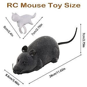 Vatunu Remote Control Rat Toy, Interactive Cat Toy with LED Lights, Battery-Powered Robotic Rat Toys Activated Cat Toys for Indoor Cat/Dogs/Puppy and Party Prank Game, Realistic Movements