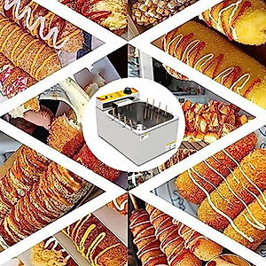 YXCUSAM Commercial Deep Corn Dogs Fryer 1900W, Perfect for Cheese Hot Dogs Sticks Frying Machine at Small Events & Stalls