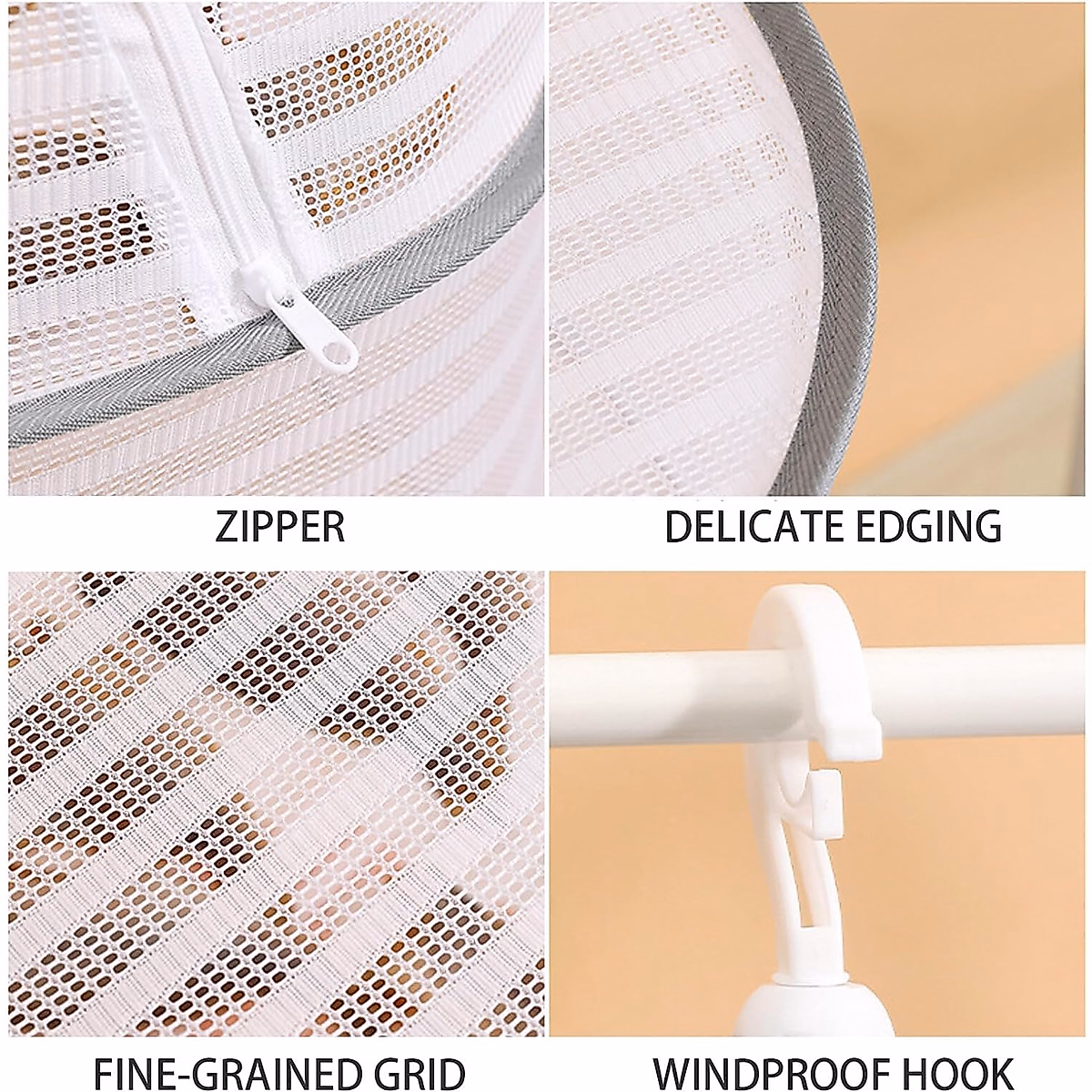 HCHMAO Herb Drying Rack 3 Layer Hanging Mesh Net Clothes Drying Racks Foldable Hanging Mesh Dryer for Buds, Fruits, Hydroponics Flowers, Vegetables, Fish, or Clothes, Doll