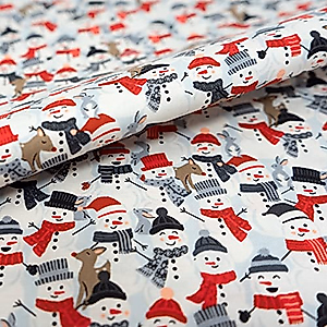 SINGER® Fabrics - 100% Cotton, Christmas Collection, Santa's Snowman, Cut by The Yard