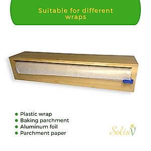 Foil and plastic wrap organizer for kitchen organization and storage for aluminum foil plastic wrap wax paper to press and seal