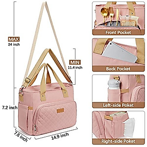 BOSTANTEN Cooler Bag, Insulated Soft Cooler Bag 13L Large Lunch Bag Cooler Tote Bag with Removable Shoulder Strap, Pink