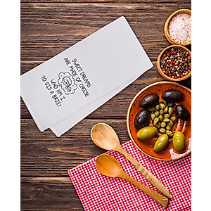 UINHMOP 16''x24'' Sweet Dreams are Made of Cheese Who Am I to Dis A Brie? Soft and Absorbent Kitchen Towels Dishcloths Hand Towels,Funny Decorative Dish Towels for Kitchen,Sweet Housewarming Gift