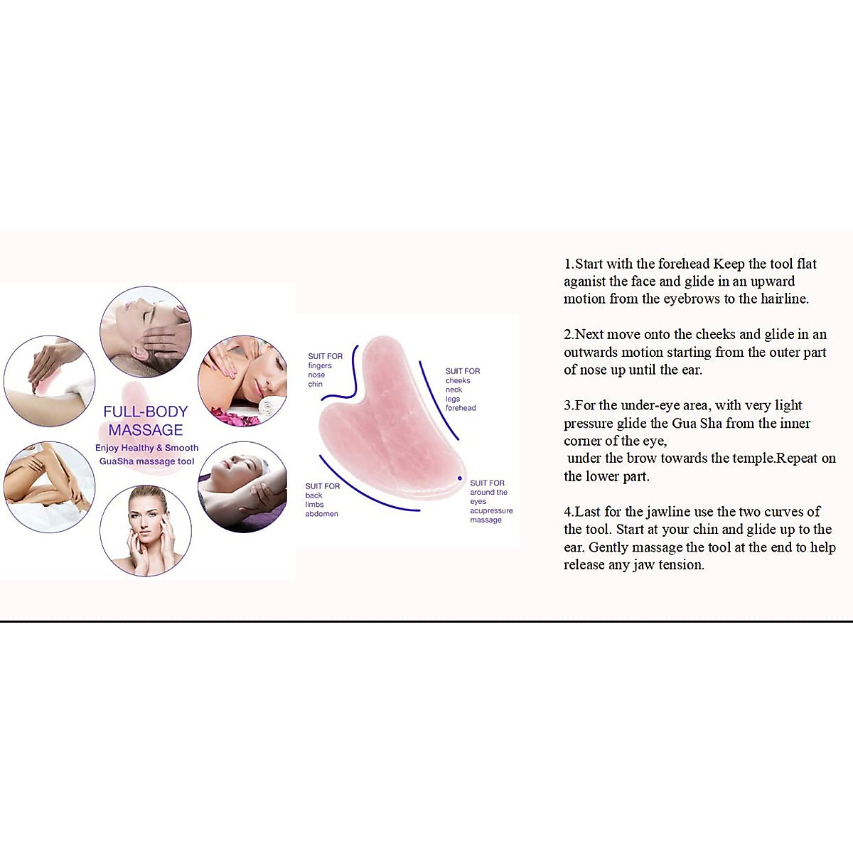 Face Roller Skin Care - Jade Roller Gua Sha Set, Rose Quartz Face Roller | Ultimate Facial Skin Care Products & Beauty Products Tools | Jade Facial Roller for Face and Eye Massager