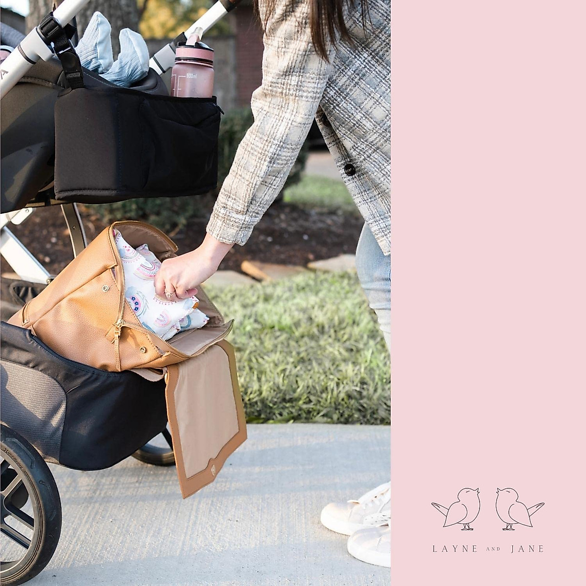 Diaper Bag Organizing Pouches (Set of 4) - Rainbow Diaper Bag Organizer Pouches - Baby Diaper Clutch Bag, Wet Bag, Mama Bag, Snacks Diaper Bag Insert - Waterproof Lining - Diaper Bag Organizer Insert