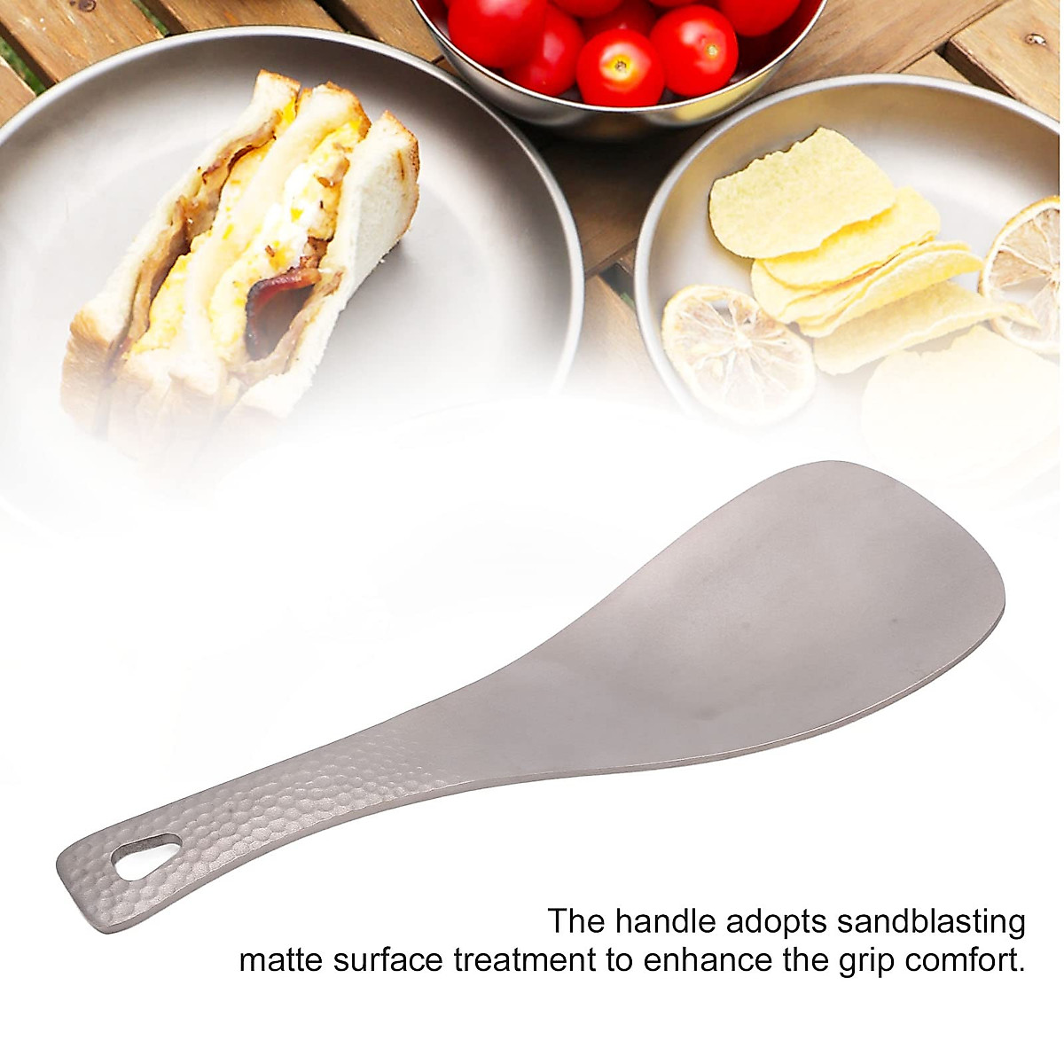 Rice Paddle, Titanium Rice Scooper Spoon Rice Spoon Rice Paddle Rice Cooker Spatula Serving Spatula Ladle Cooking Utensil for Restaurant and Home
