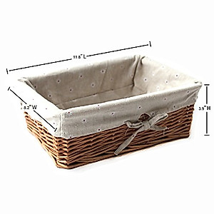 Kingwillow, Storage basket, Natural wicker Storage Bins Rectangular Basket,Arts and Crafts.
