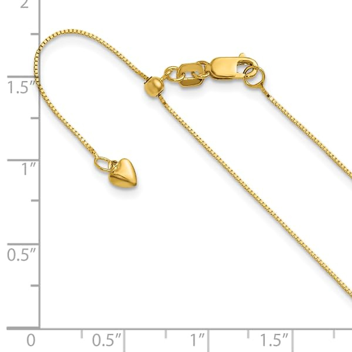 IceCarats 14K Yellow Gold Adjustable 0.55mm Box Link Chain Necklace 22 inch