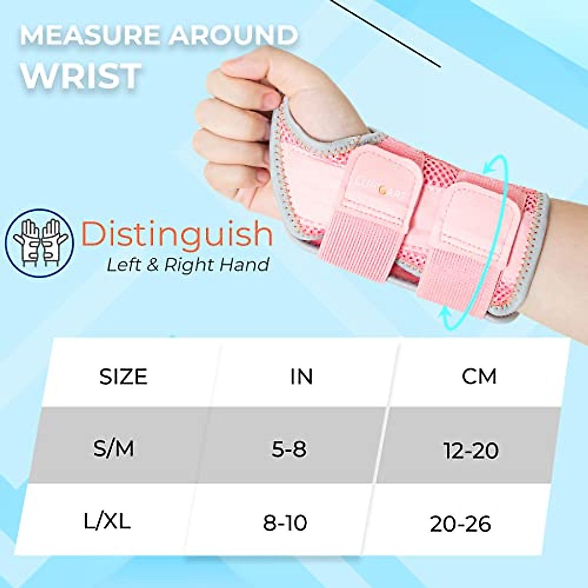 New Updated Carpal Tunnel Wrist Brace, Breathable Wrist Splint for Men & Women, Wrist Brace Night Support with 2 Adjustable Straps, Hand Brace for Tendonitis, Arthritis (Right Hand-Pink, S/M)
