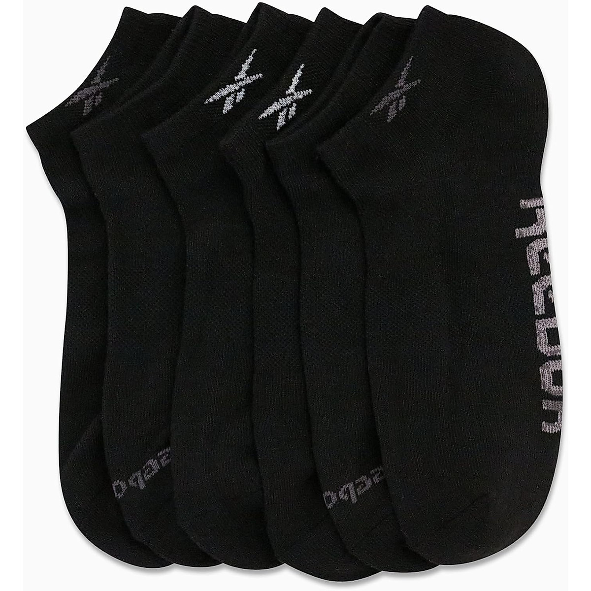 Reebok Men’s Low Cut Socks – 6 Pack Basic Cushion Low Cut No Show Socks for Men - Men's Athletic Socks (Size: 6-12.5), Size 6-12.5, Classic Black