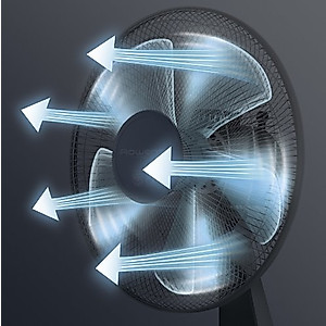 Rowenta VU5550 Turbo Silence Oscillating Fan, Standing Fan, 4 Speed Fan with Remote Control