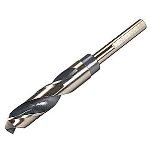 uxcell Reduced Shank Twist Drill Bits 18mm High Speed Steel 4341 with 10mm (3/8") Shank for Stainless Steel Alloy Metal Plastic Wood