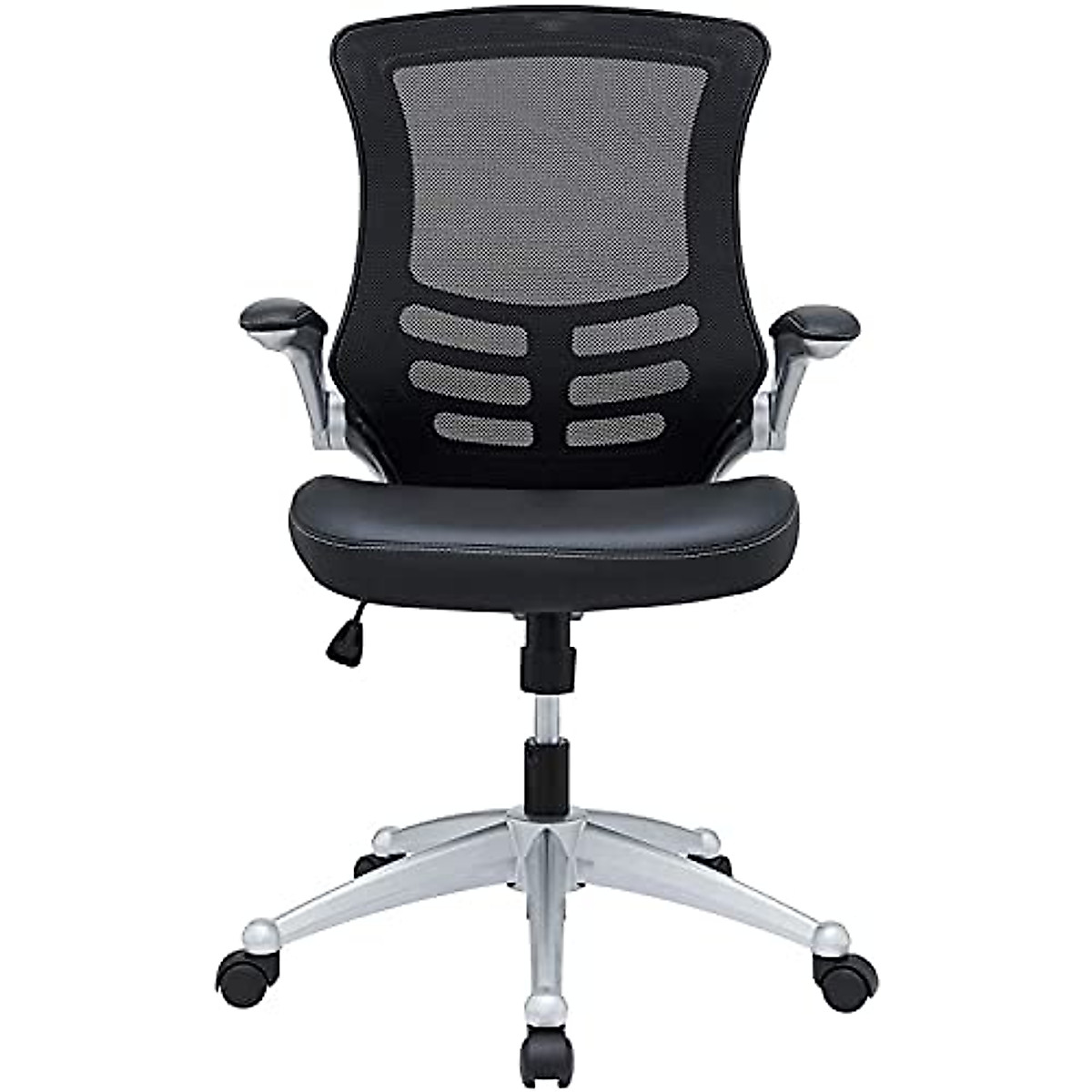 Modway Attainment Mesh Back and Vinyl Seat Modern Office Chair in Black