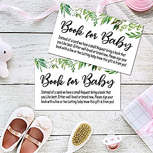 Giftideaworkshop Baby Shower Book Request, 100 Count Greenery Invitation, Baby Shower Games, Party Supplies