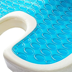 Memory Foam Seat Cushion - No-Slip Bottom - Gel & Memory Foam Coccyx Cushion for Tailbone - Used for Office Chairs Car Seat Cushion - Sciatica & Back Pain Relief - (Light Pink) 1 Count