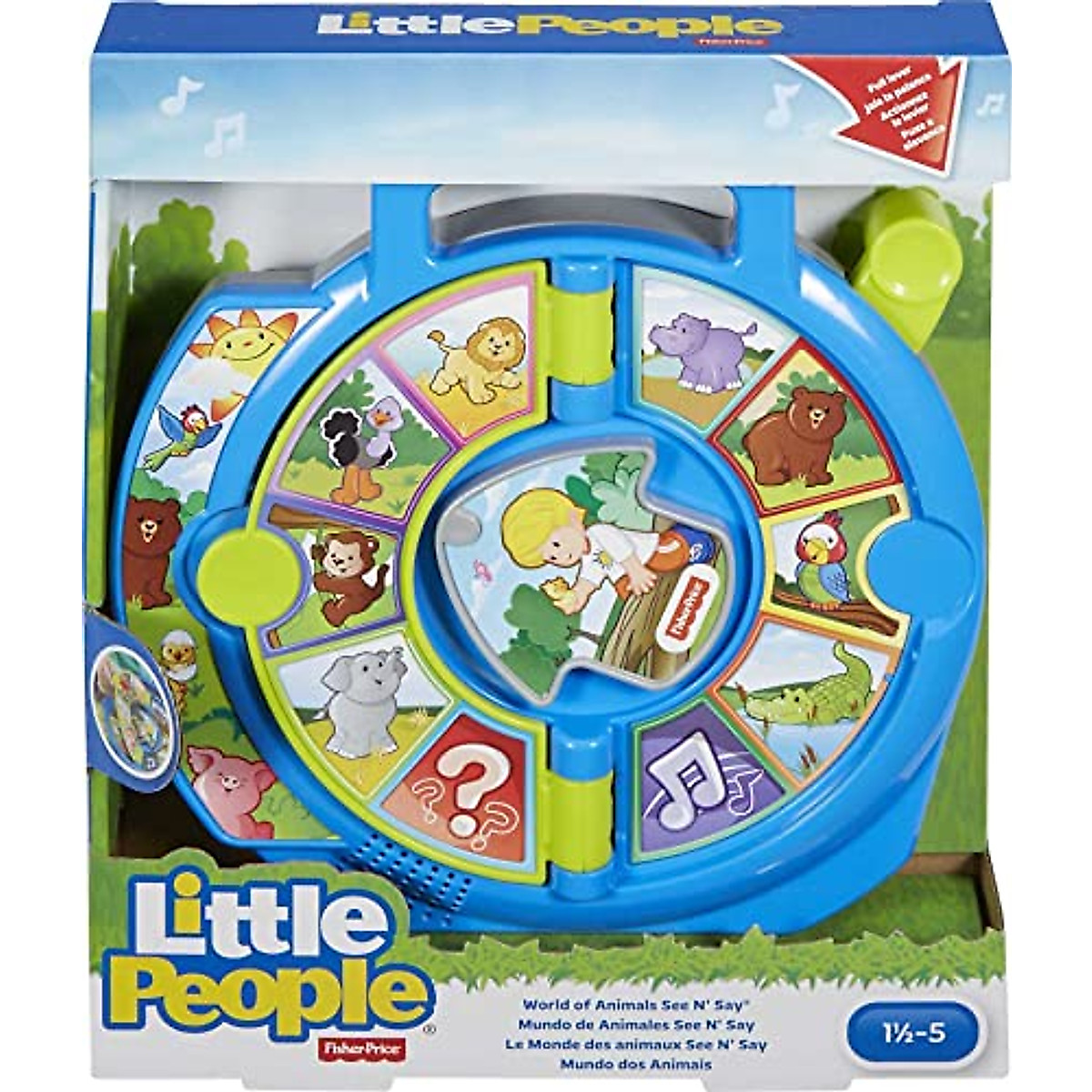 Fisher-Price Little People Toddler Learning Toy World of Animals See ‘N Say with Music and Sounds for Ages 18+ Months