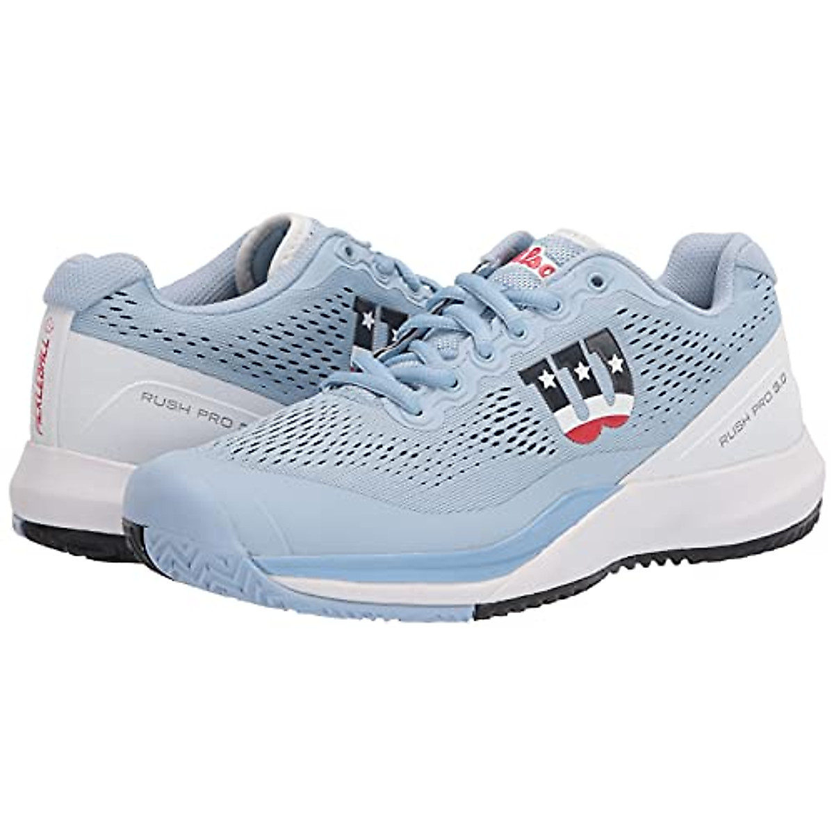 Wilson Women's Rush PRO 3.0 PB W Pickleball Shoe, CHAMBRY BLUEW/White/Outerspace, 6