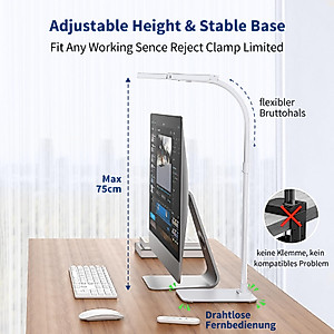 Kaulsoue Desk Lamp Architect Task Dual Head Modern Flexible Gooseneck Tall Dimmable Light for Home Office, 5 Color Modes,Remote Control, 1500lm 24W Extra Bright Lighting