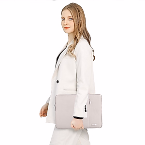 MOSISO Laptop Case 16 inch, 15-15.6 inch Laptop Sleeve Compatible with MacBook Pro 16 M4 M3 M2 M1, HP Acer Dell Lenovo ASUS Notebook, Polyester Vertical Computer Sleeve Bag with Pocket, Stone Gray