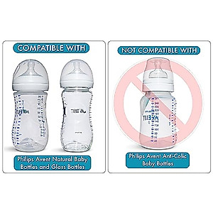 Straw Cup Conversion Kit for Philips Avent Natural Baby Bottle | 2-Count | with Weighted Straw, Bottle Handles and Straw Cleaning Brush | BPA-Free | Spill-Proof (Straw Top)