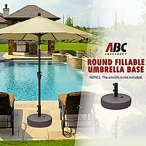ABCCANOPY Patio Umbrella Base, 48.5lbs Capacity Fillable Market Patio Outdoor Heavy Duty Umbrella Stand(Brown)