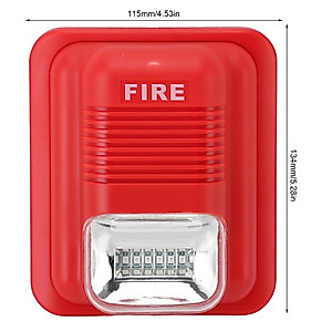 Audible and Visual Fire Alarm Device, Plastic Sound and Light Fire Alarm Warning Strobe Siren Alert Security System for Residential Buildings